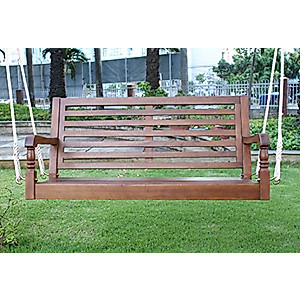 northbeam SWG0120210010 Nantucket Porch Swing, Acacia, Natural, 20.28″d x 46.46″w x 22.24″h