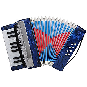 Kids Accordion, Professional Accordian Toy 17 Key 8 Bass Piano Accordion for Students, Beginner Accordion Mini Musical Instruments for Boys & Girls Music Lovers