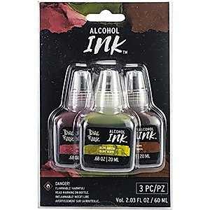 Momenta Brea Reese Alcohol Inks 20ml 3/Pkg-Crimson/Olive Green/Brown