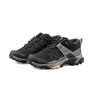 Salomon X ULTRA 4 Hiking Shoes for Women, Black/Quiet Shade/Sirocco, 8.5