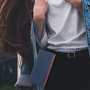 Ｈａｖａｙａ for iPhone 15 Pro Max leather case iPhone 15 Pro Max wallet case with Card Holder Flip Folio Genuine Leather cover with credit card slots for men and women-Deep blue Phone Case