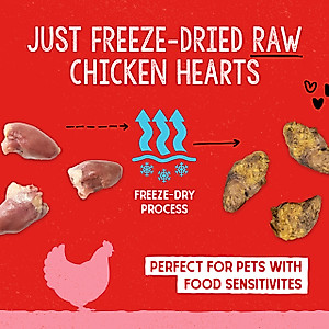 Stella & Chewy's Freeze-Dried Raw Single Ingredient Chicken Hearts Dog Treats, 11.5 oz. Bag