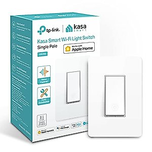 Kasa Apple HomeKit Smart Light Switch KS200, Single Pole, Neutral Wire Required, 2.4GHz Wi-Fi Light Switch Works with Siri, Alexa and Google Home, UL Certified, No Hub Required, White