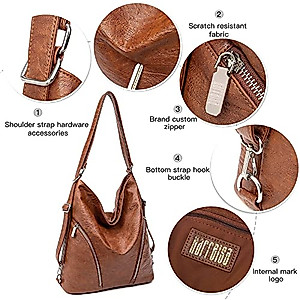 HARRELSA Large Convertible Bag Soft Leather Backpack Convert Strap Shoulder Bag for Women Big Hobo Handbag (Brown)