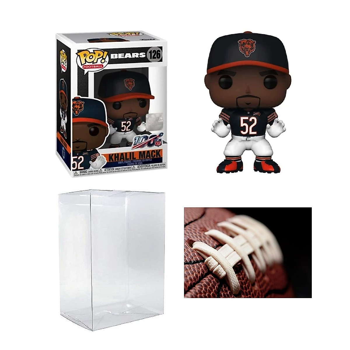 Pop NFL: Khalil Mack Chicago Pop # 126 Vinyl Figure (Bundled with Compatible EcoTEK Pop Protector)