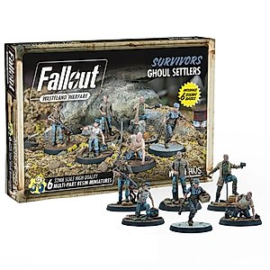 Modiphius Entertainment Fallout Wasteland Warfare: Survivors - Ghoul Settlers (The Slog) - 6 Unpainted Resin Miniatures, includes Scenic Bases, 32MM Scale Figures, Roleplaying Game Minifigures