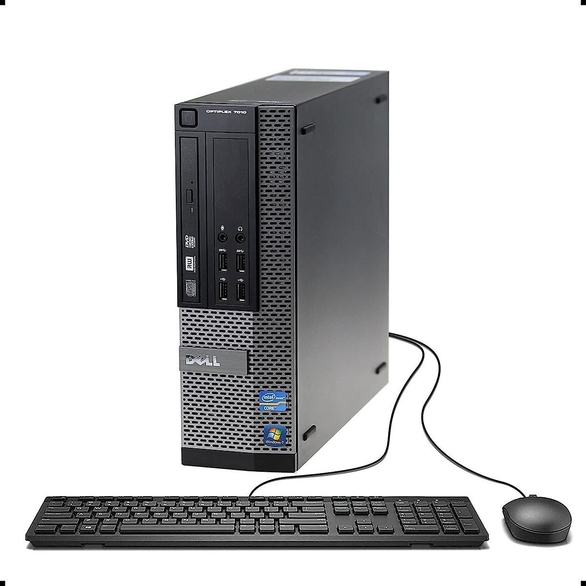 Desktop PC Computer SFF DELL OPTIPLEX 7010, Intel Quad Core i7-3770 up to 3.9GHz, 8G DDR3, 512G SSD, DVD, WiFi, BT, VGA, DP, Windows 10 Pro 64 Bit-Multi-Language English/Spanish/French (Renewed)