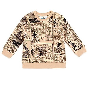 Disney Mickey Mouse Goofy Little Boys Fleece Sweatshirt and Pants Set Brown/Gray 7-8