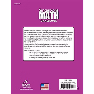 Singapore Math Challenge 3rd Grade Workbooks, Singapore Math Grade 3 and Up, Working Backwards, Patterns, Subtraction, and Multiplication Workbook, 3rd Grade Math Classroom or Homeschool Curriculum