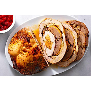 Creole Food Turducken (Boudin, 5lb) - Gourmet Stuffed Poultry Delight - Pre-Seasoned and Ready for Cooking to Simplify Your Holiday Cooking - A Suculent Trio of Turckey, Duck, and Chicken - Elevate your Holiday Dining Experience and Savor the Incredible F