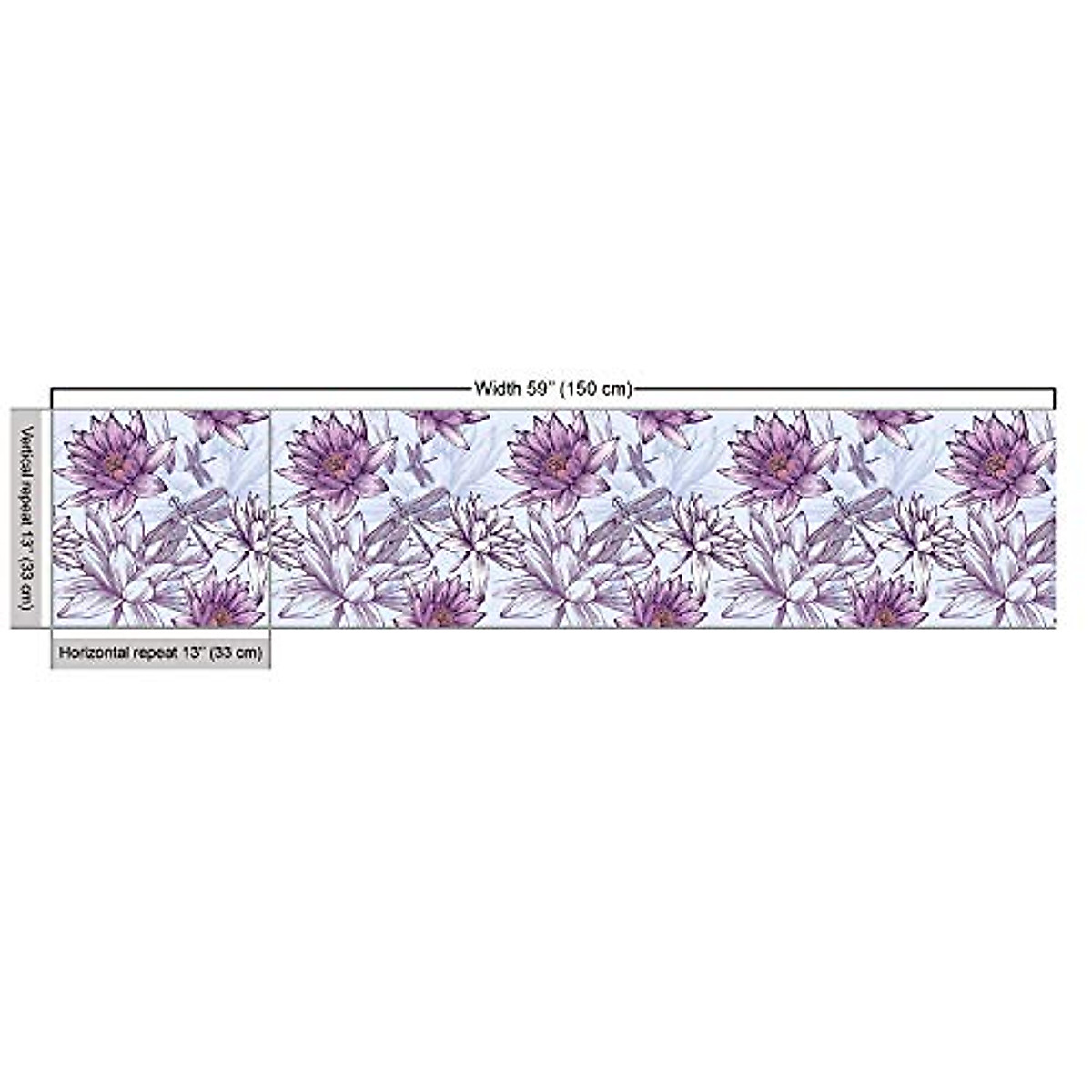 Ambesonne Nature Fabric by The Yard, Water Liliy and Dragonfly Patterns Garden Theme Illustration Wildlife, Decorative Fabric for Upholstery and Home Accents, 1 Yard, Pale Blue Pale Purple