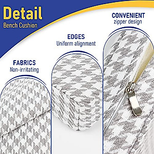 ROFIELTY Custom Outdoor Bench Cushion, Soft Bench Cushions for Outdoor Furniture, Durable Stain Resistant Outdoor Bench Seat Cushion, Window seat Cushions (Custom Size). (Square Gray, 36x14x2.5)