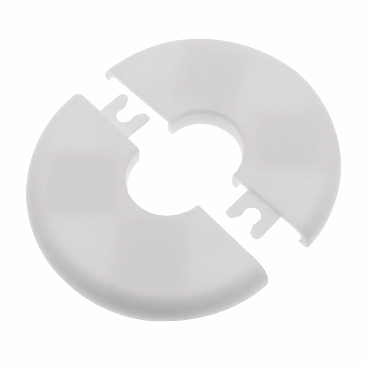 GWYAN 2 Pack Wall Split Flange ABS Round Escutcheon Plate for 0.86"/ 22mm Diameter Pipe Faucet Decoration Accessories (White)