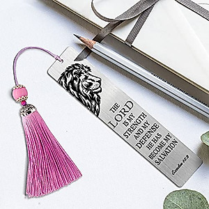 YUWANTR The Lord is My Strength and My Defense Metal Bookmark Book Lover Gifts for Women Teens Students Friends Bookworm Readers Christian Religious Gifts for Women Men