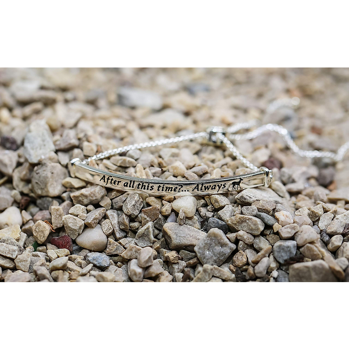 Harry Potter Snape's Love Always Bar Lariat Bracelet, Silver Plated, 8.5"