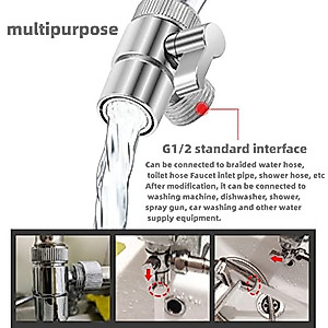 Faucet Diverter Valve with Faucet Aerator Sink Faucet to Garden Hose Shunt Faucet Adapter for Bathroom/Kitchen Sink Faucets Connected to Portable Washing Machines/Dishwashers (G1/2 "& 3/4 ")