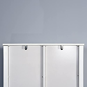 4 EVER WINNER Farmhouse Over The Toilet Storage, 67" Over The Toilet Bathroom Organizer with Sliding Barn Door, Freestanding Bathroom Space Saver Over Toilet with Adjustable Shelf, White