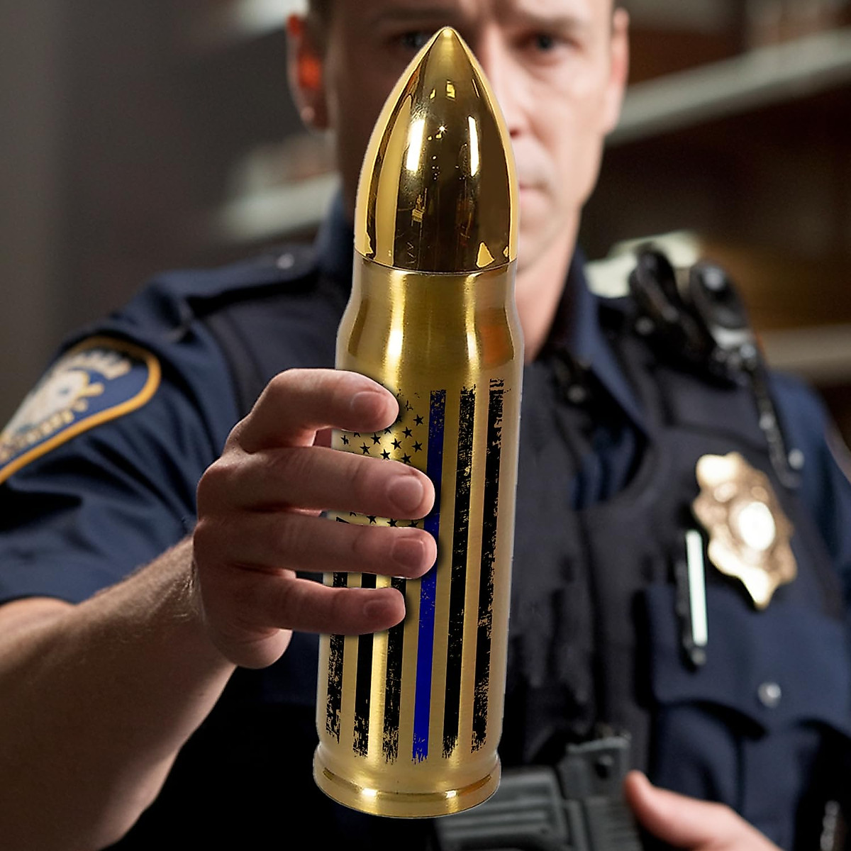 17 oz Police Tumblers For Men, Police Coffee Tumbler With Keychain - Birthday Christmas Gift For Police Officer Dad Grandpa Husband Brother, Retirement Gifts & Graduation Gifts For Police Officer