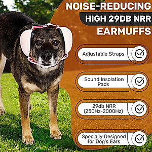 ARpaw Dog Ear Muffs for Noise Protection 29db - Noise Cancelling Headphones for Hearing Protection - Dog Ear Covers for Reduce Noise - Dog Ear Plugs for Anxiety Relief - Ear Protection (Large, Pink)