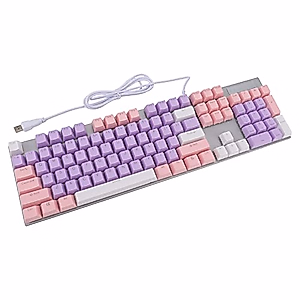 Huleo Mechanical Gaming Keyboard, 26 Backlight Modes 104key Mechanical Keyboard for PC Blue Switch