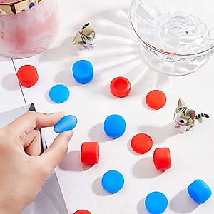 OLYCRAFT 16pcs Xbox Controller Stick Grips Antislip Thumb Grips Controller Grip Covers Antislip Silicone Replacement Gamepad Button Keycap Set Joystick Grip Caps Replacement for Xbox One-Red & Blue
