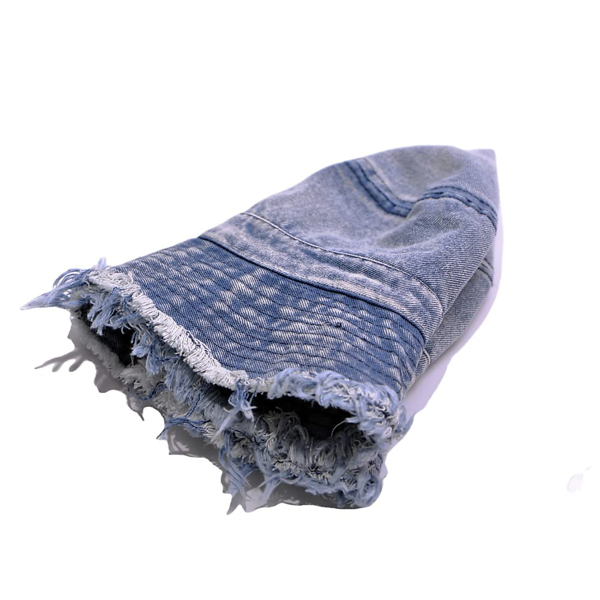 BLUEGLORY Cotton Breathable Denim Distressed Bucket Hat, Sun Hat, Hat for Men and Women (BLUL)