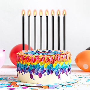BEAN LIEVE 30-Count Black Long Thin Birthday Candles, Cake Candles, Birthday Parties, Wedding Decorations, Party Candles, Cake Decorations