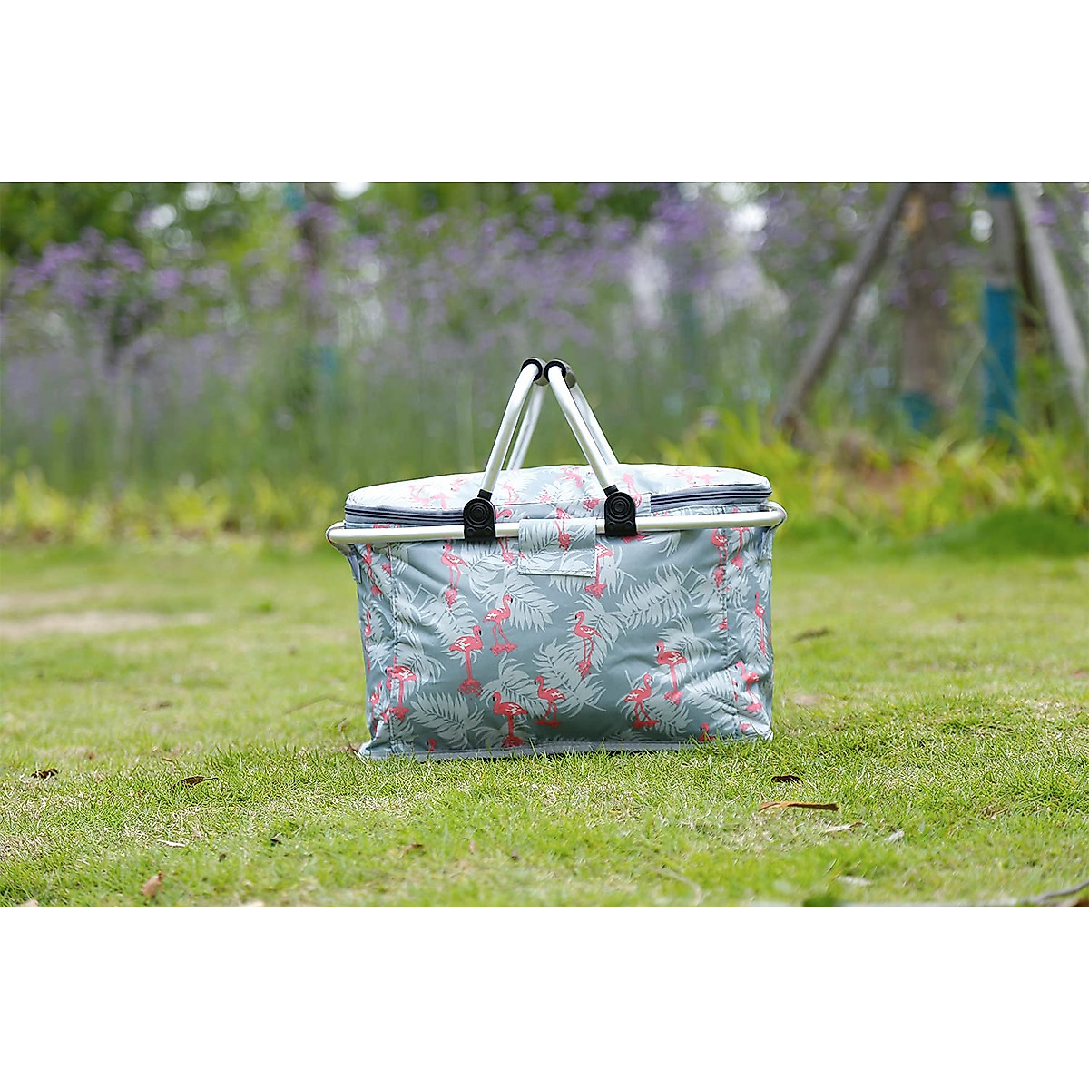 Yuyanbaobei Insulated Lunch Bag for Men and Women,(16.5 X 9 X 9 inch ) Lunch Box Water-resistant and Reusable, Insulated Lunch Box Soft Cooler Cooling Tote, for Lunch, Beach, and Picnic(Flamingo)