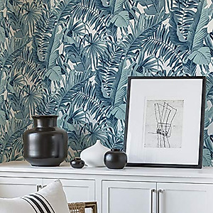 NuWallpaper NUS3148 Maui Peel & Stick Wallpaper, Blue