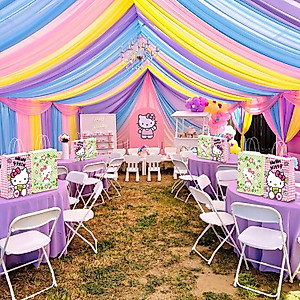 NISHAT 16Pcs Hello Cute Kittyy Party Favor Bags Kawaii Kitty Birthday Party Supplies Treat Gift Bags with Handles for Cartoon Cute Kitty Cat Theme Birthday Baby Shower Party Decorations, 2 Styles