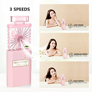 seOSTO Mini Portable Fan Rechargeable,Battery Powered Fan,Handheld Fan With 3 Speeds Electric Fan For Girls Woman Office School Working Home