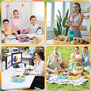 HOUPEACE Snack Containers,4 Pack Reusable Divided 4 Compartment Meal Prep Containers Snack Box Container for Snacks,Fruits,Nuts,Cookies,Candies, Pink