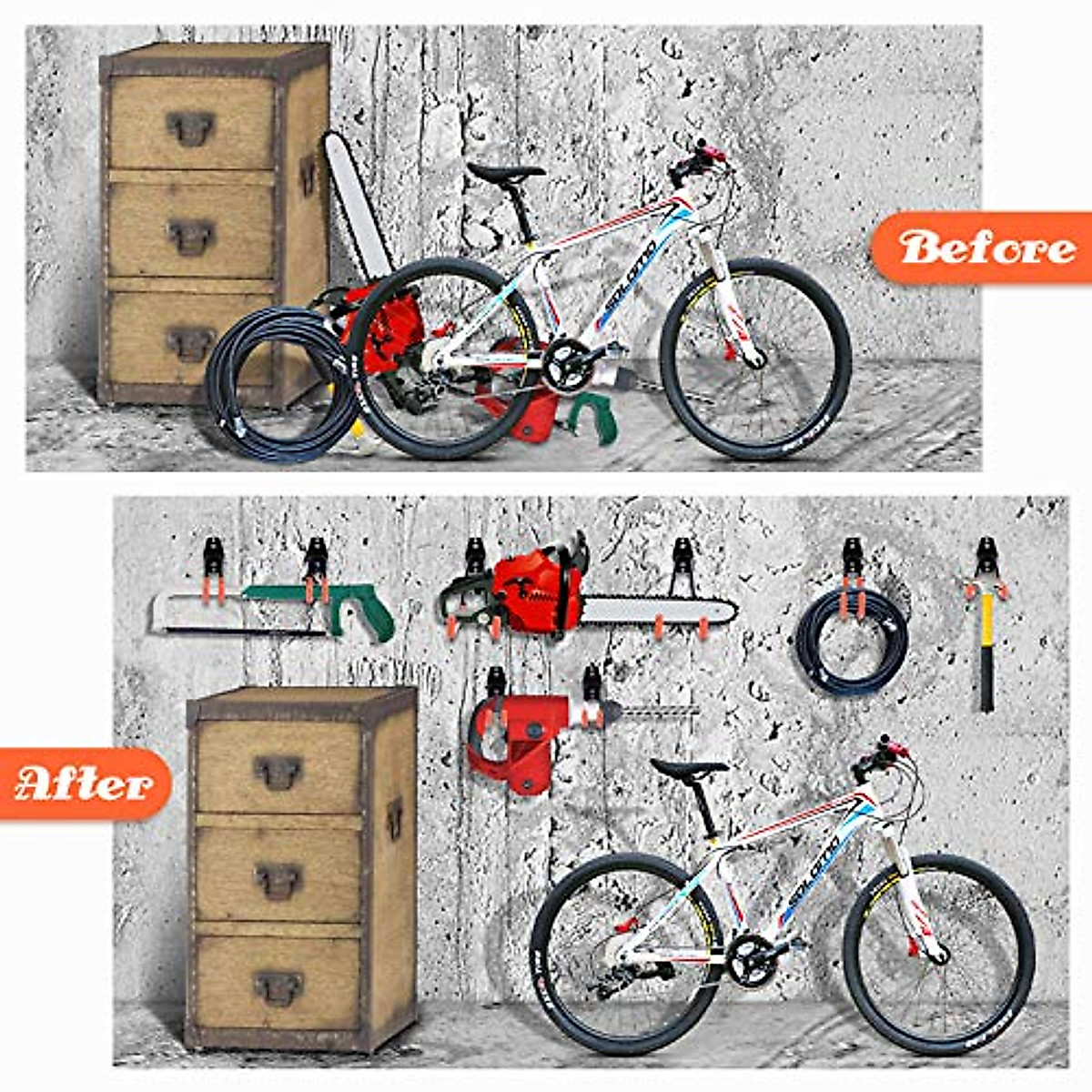 REMIAWY Garage Hooks, Heavy Duty Garage Storage Hooks Steel Tool Hangers for Garage Wall Mount Utility Hooks and Hangers with Anti-Slip Coating for Garden Tools, Ladders, Bikes, Bulky Items 12 Pack