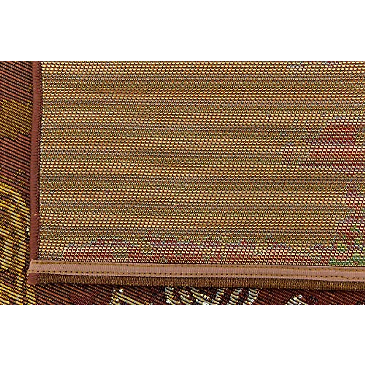 Unique Loom Outdoor Modern Collection Area Rug - Trio (5' 3" x 8' Rectangle, Rust Red/ Gold)