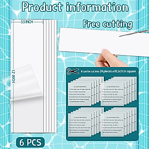 6 Ft Inflatable Patch Repair Kit Waterproof, Pool Repair Patch, 3.5”X12”X 6Pcs Outdoor Repair Patch for Inflatable Pool, Bounce House, Raincoat, Umbrella, Swimming Ring, Large, Clear, Heavy Duty TPU