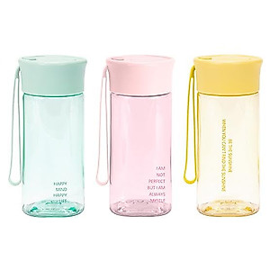 DEDEYA Samily10 oz Tritan Colored Water Bottle,Infuser Small Water Bottle,Lightweight,Resuable,Leak Proof,Wide Opening,Cute and Clear(Green)