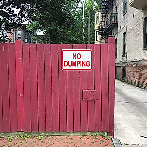 2 Pack No Dumping Sign, 10"x 7" .04" Aluminum Sign Rust Free Aluminum-UV Protected and Weatherproof