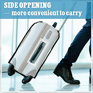 Windyun 12 Pcs Clear Luggage Cover Protector PVC Suitcase Cover Waterproof Dustproof Transparent Luggage Protector for Travel Wheeled Suitcase, Black Border (20 Inch, 24 Inch, 28 Inch)