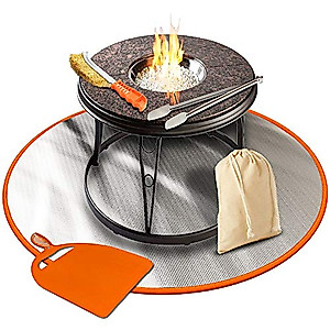 Flamme M24 Mat 24 inches Fireproof Grill Patio Lawn and Deck Protector Outdoor Wood Fire Outside Pits Blanket Charcoal,Chiminea,BBQ Smoker Pad, Camping, Bonfire