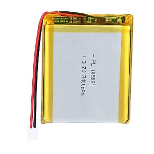 AKZYTUE 3.7V 3400mAh 105061 Lipo battery Rechargeable Lithium Polymer ion Battery Pack with JST Connector