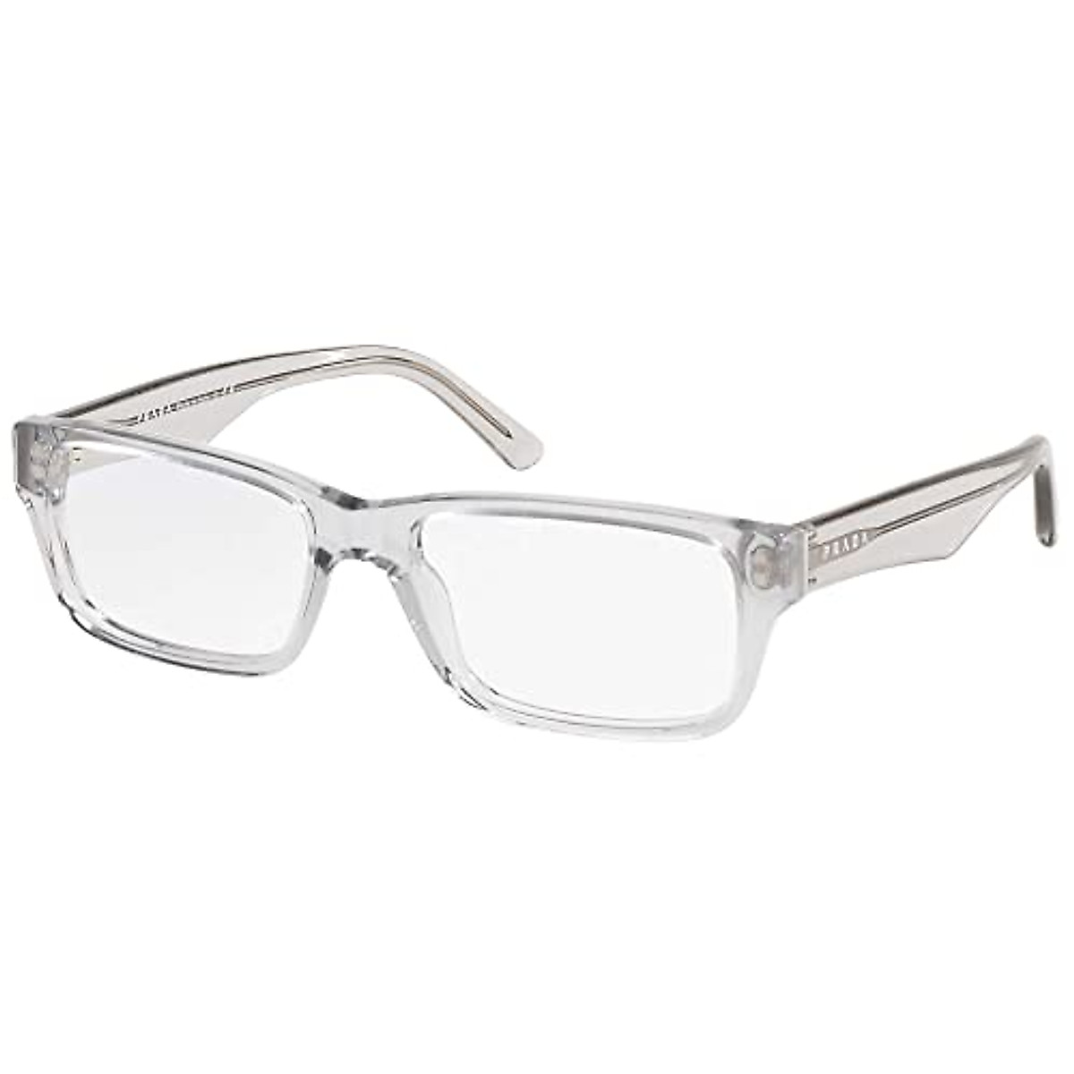 Prada Heritage PR 16MV U431O1 Grey Crystal Plastic Rectangle Eyeglasses 53mm