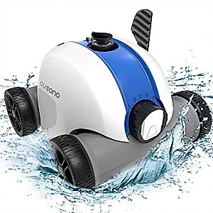 Ausono AU1103 Cordless Automatic Robotic Vacuum Cleaner for In Ground and Above Ground Pools with Adjustable Nozzles and Quiet Operation