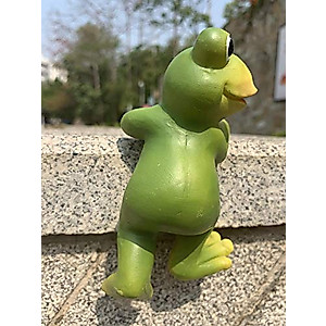 iRonrain Indoor Outdoor Statue Hanging Frog, Garden Mini Art Décor Figurine Ornament for Planter Pots Hanger Porch Patio Lawn (Design A)