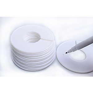 40 Pack Clothing Rack Size Dividers Wardrobe Round Hangers Dividers with 1 Piece Marker Pen