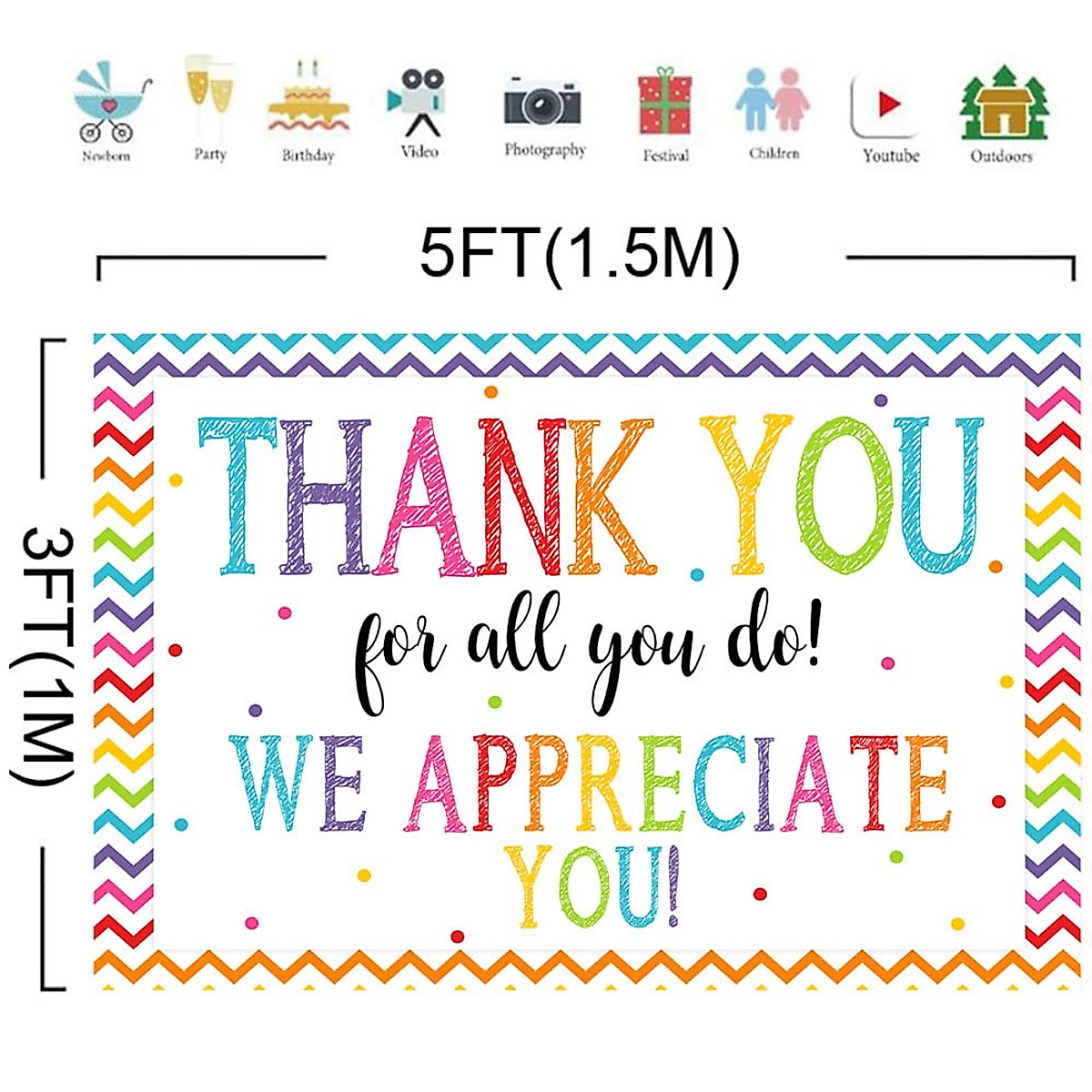 5x3ft Thank You for All You Do Backdrop Congratulations Graduates Background Be Thankful to The Teacher Doctor Staff in Class of 2023 Prom Photography for Senior Year Party Decoration Banner
