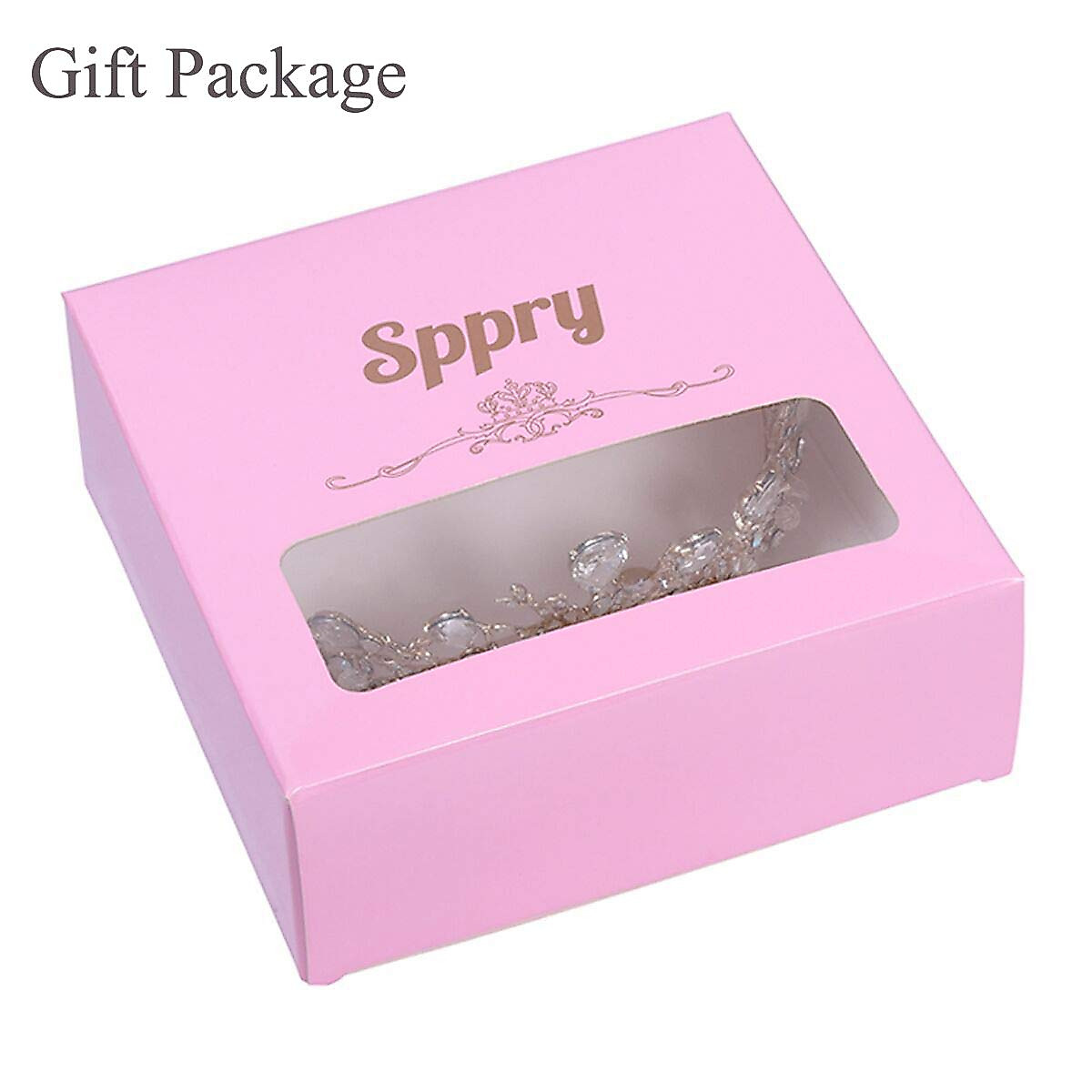 Sppry Women Tiara with Comb - Colorful AB Crystals Crown for Bridal Princess Girls at Wedding Birthday Pageant (Gold)