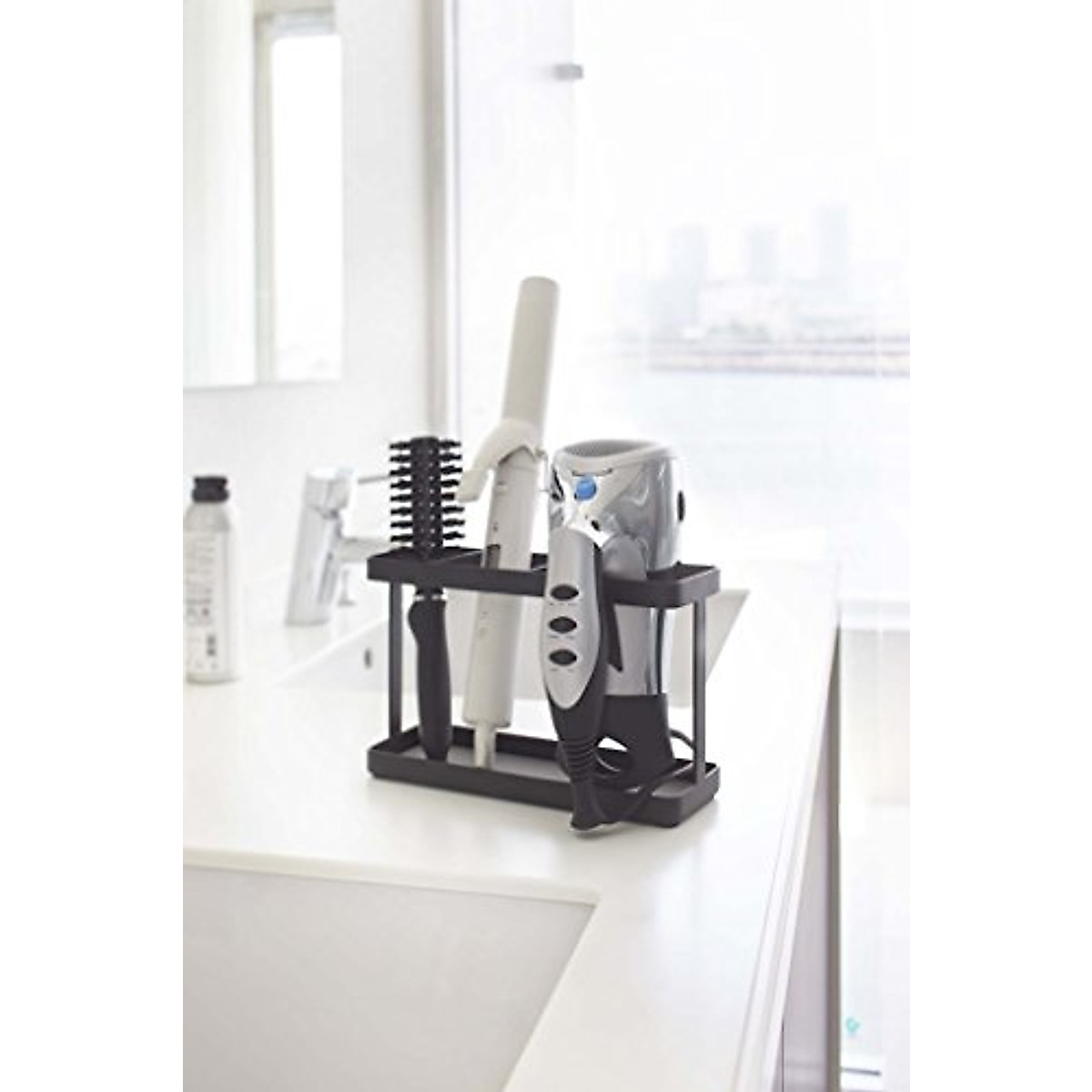 Yamazaki Home Haircare Appliances Holder | Steel | Hair Care, One Size, Black