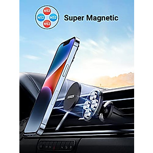 UGREEN Magnetic Phone Holder for Car Strong Magnet Cell Phone Mount Air Vent Compatible with iPhone 14 13 Pro Max Mini, iPhone 12 11 Plus SE XS XR 8 7 Smartphone