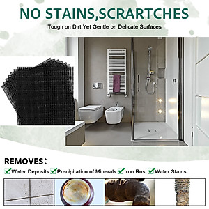 Skyley Flexible Scrubbing Screen Cleaning Mesh for Household 5.5 x 4 Inch Cleaner Toilet Hard Water Ring Remover Scouring Pad Abrasive Grit Cleaning Screen for Remove Carbon, Rust and Scale(12 Pack)