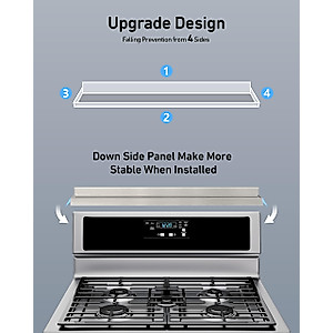 30" Upgrade Stainless Steel Stove Top Shelf, Magnetic Shelf for Kitchen Stove/Oven, Over The Stove Spice Rack Organizer, Back of Oven Shelf for Top of Stove with Border All Around, Silver